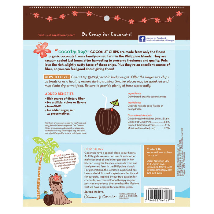Coco Therapy Organic Coconut Chips - Raw Coconut for dogs, cats, birds ...